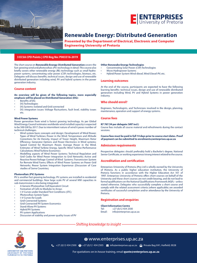 Renewable Energy Distributed Generation | PDF