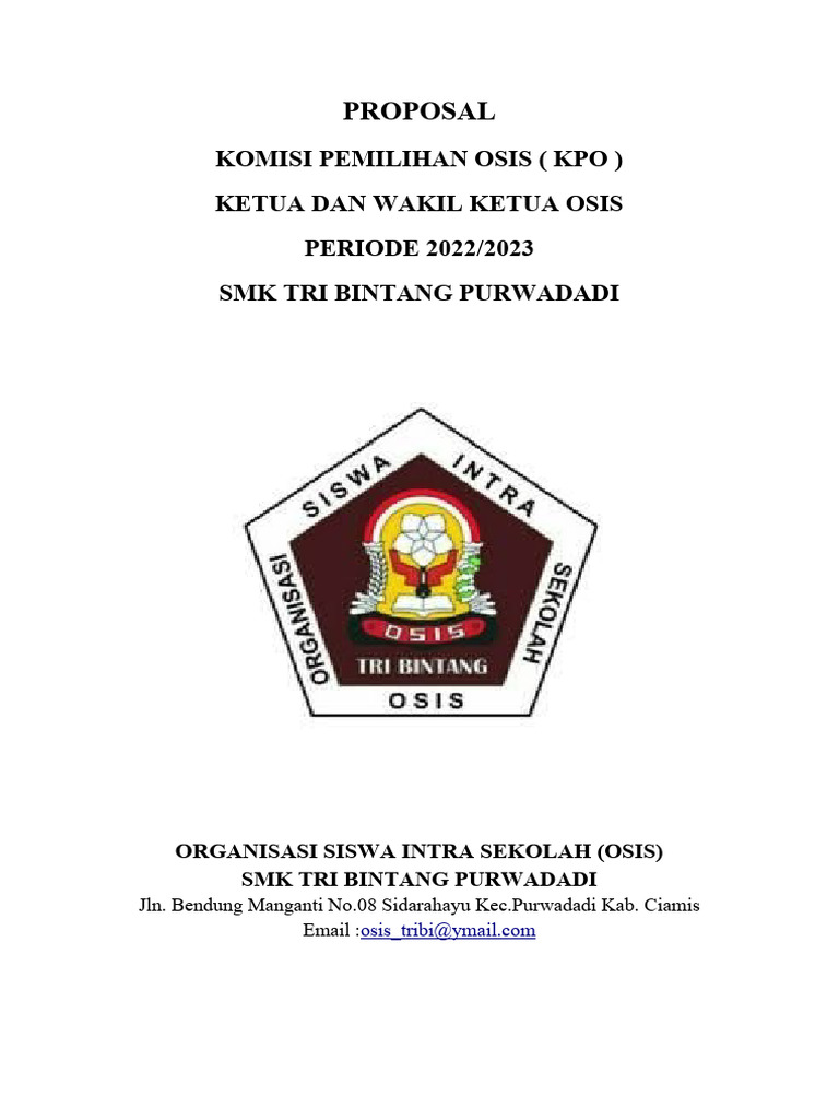 Proposal Pemilihan Ketua OSIS | PDF | Karier & Perkembangan | Perjalanan