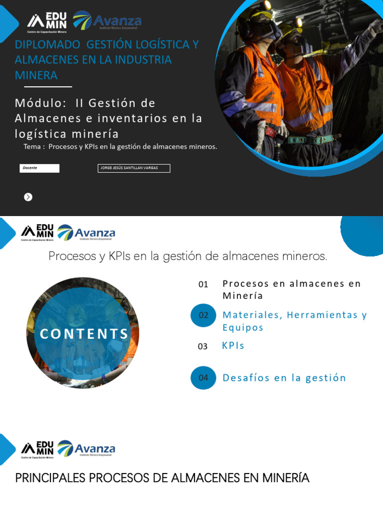Tema 4 - Curso Almacenes e Inventario en Minería - Procesos y KPIs en la gestión de almacenes ...