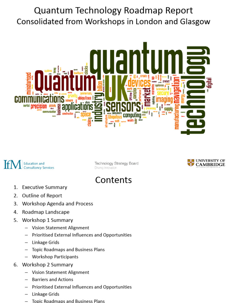 Quantum Technologies Roadmap Report Univ Cambrige UK | PDF