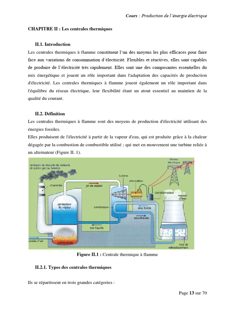 Ch2 - COURS PRODUCTION DE L'ENERGIE ELECTRIQUE | PDF | Centrale ...