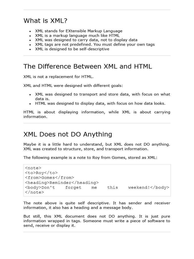 xml notes | PDF