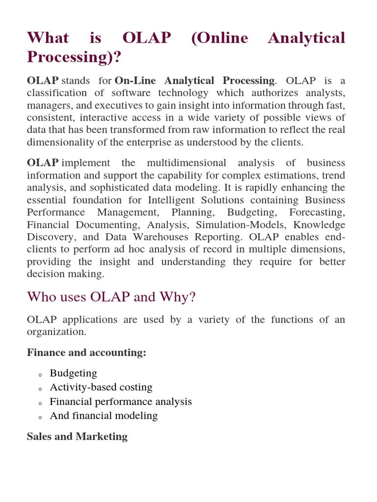 What Is OLAP | PDF