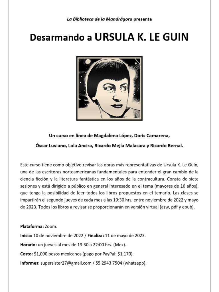 Curso sobre Ursula K. Le Guin | PDF