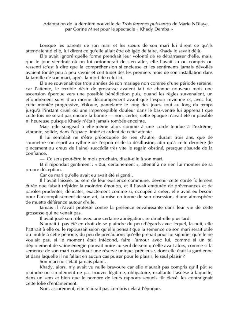 Texte Adaptation Khady Demba | PDF