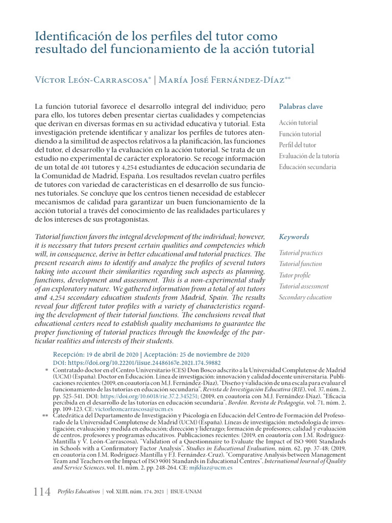 Perfil Tutor | PDF | Maestros | Enseñando