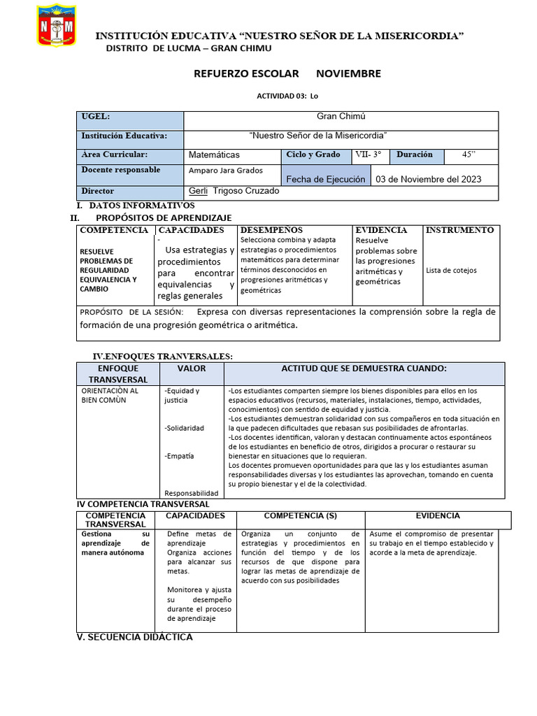 Actividad 3tercero Exp .7 Refuerzo Escolar | PDF