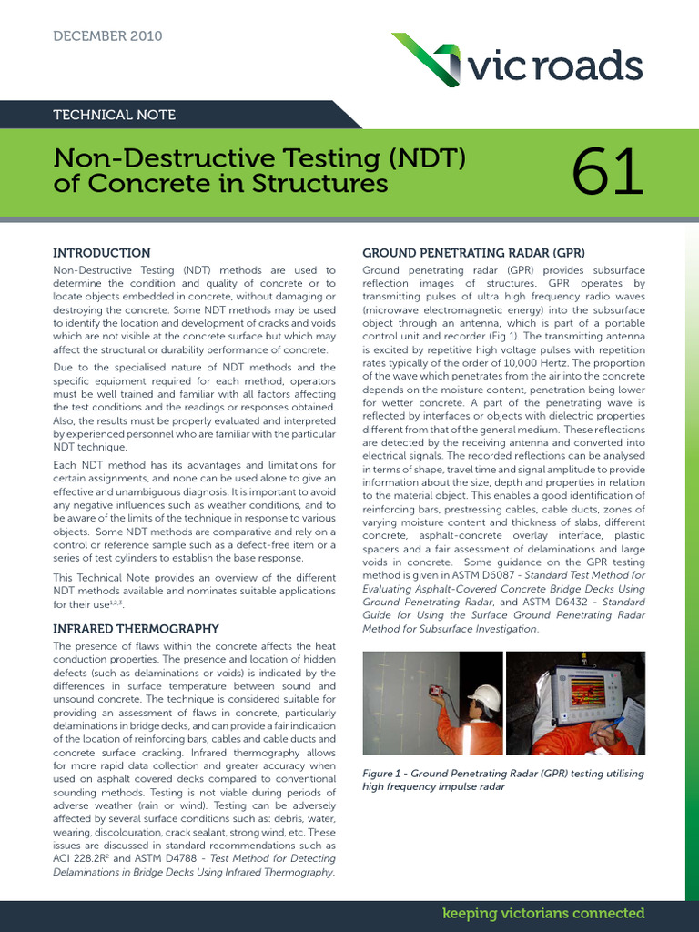 Technical Note TN 061 NonDestructive Testing NDT of Concrete in ...