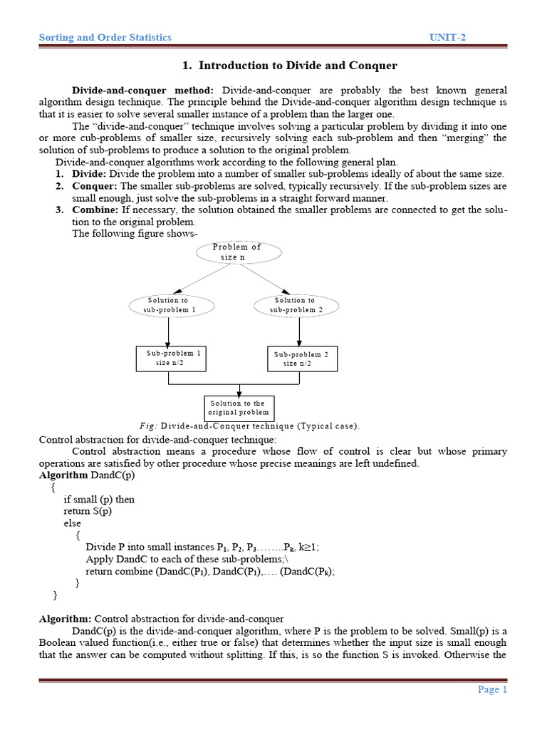 Daa Unit Ii Pdf Algorithms And Data Structures Theoretical Computer Science