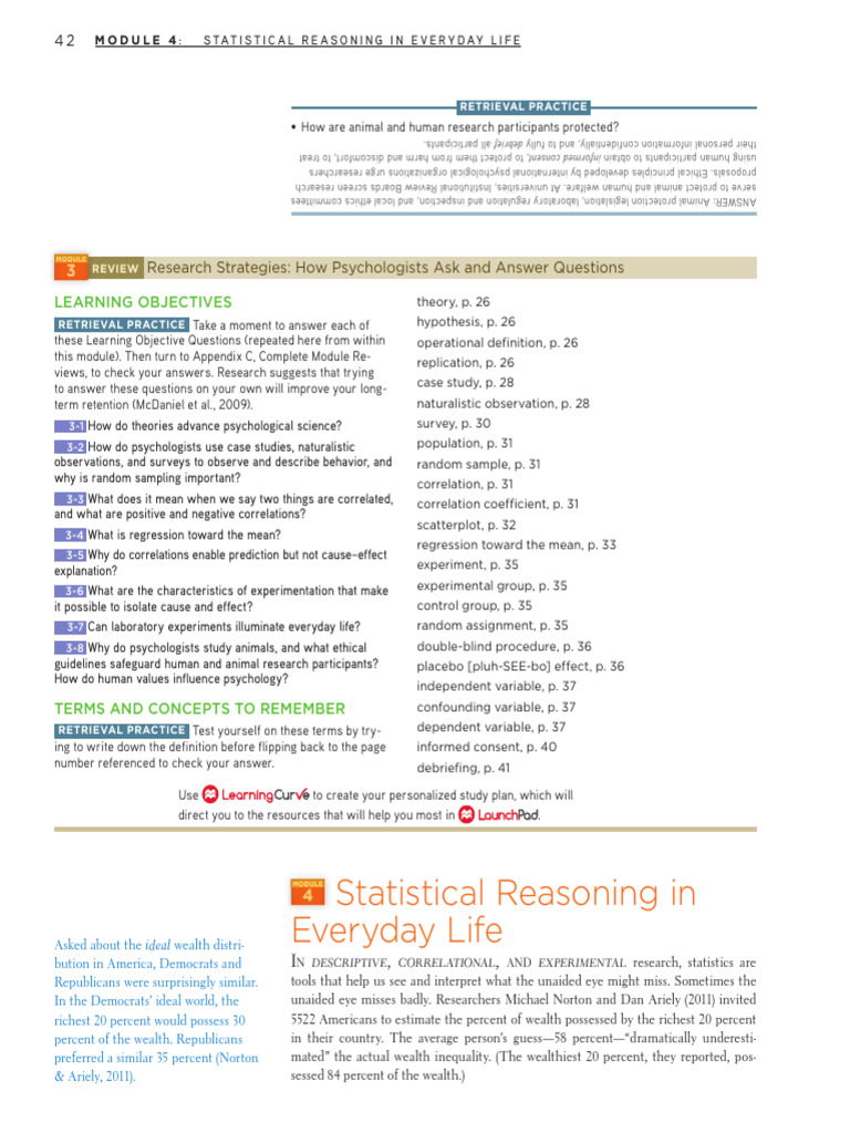 Module 1 - Psychology | PDF | Mean | Experiment