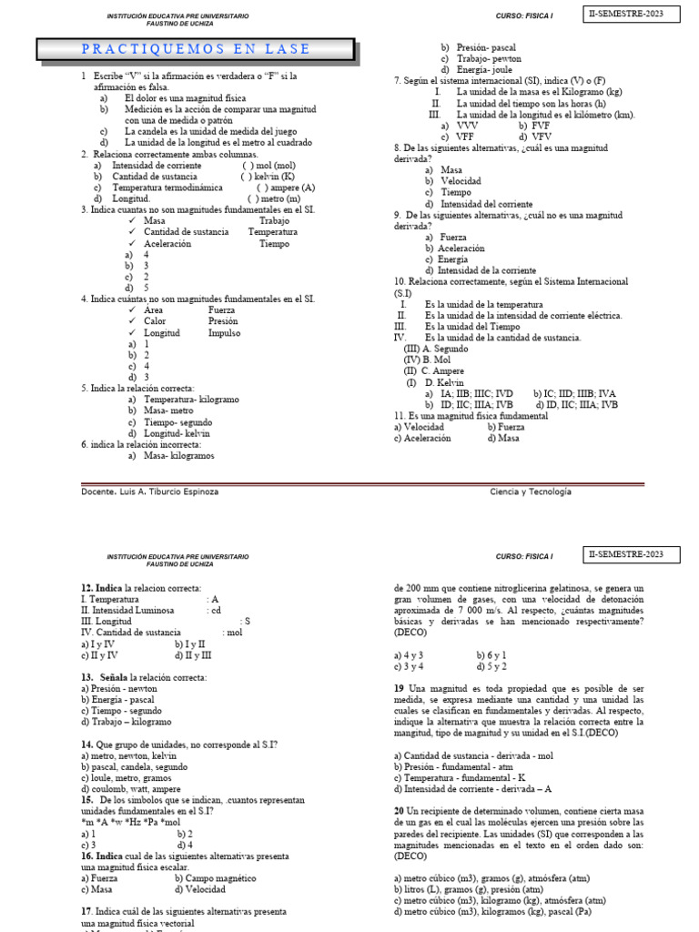 Practica Fisica I - Pre | PDF