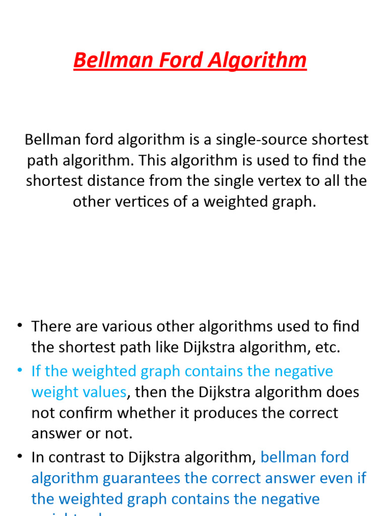 Bellman Ford Alg Pdf Algorithms And Data Structures Graph Theory 