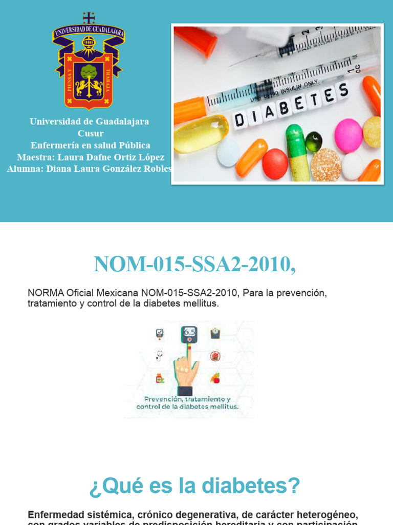 Guía NOM-015: Control de Diabetes | PDF | Diabetes | Obesidad