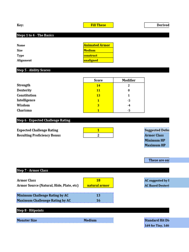 Challenge Rating Sheet. | PDF