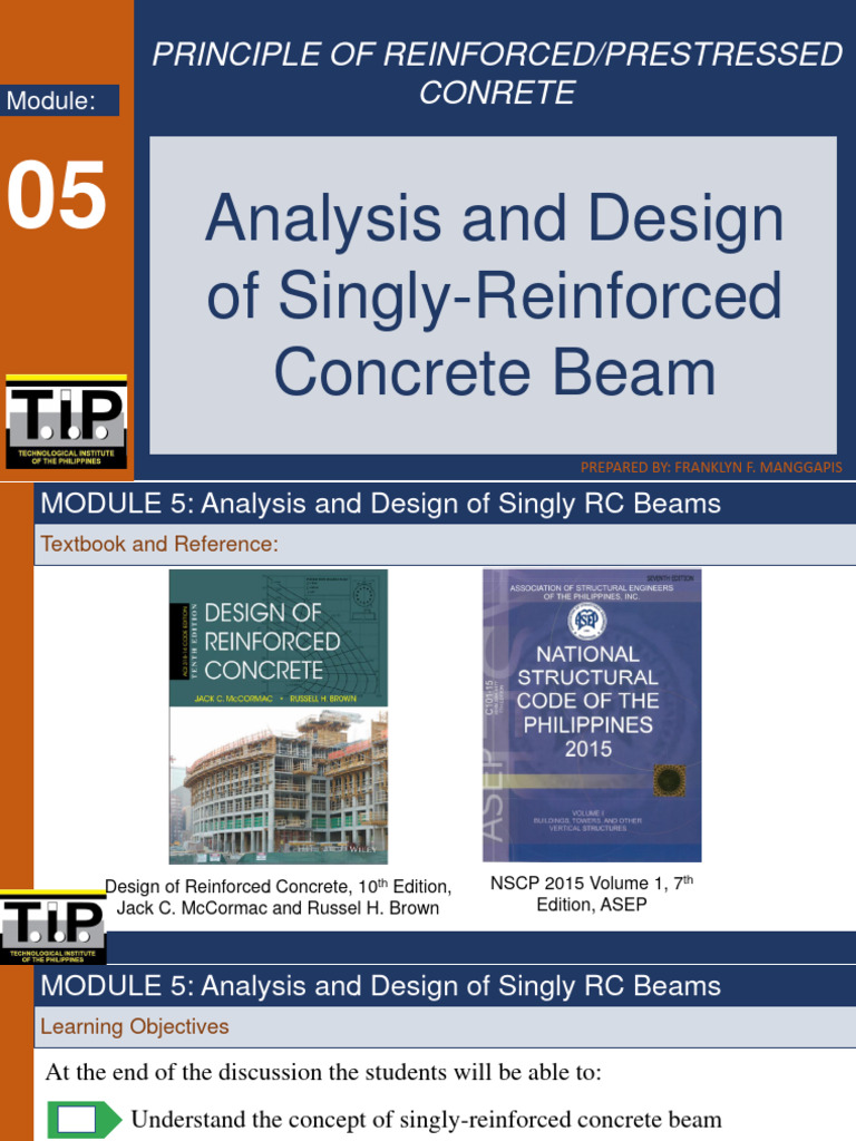 CE015-Module 5 - Analysis and Design of Singly-Reinforced Concrete Beam ... CE015-Module 5 - Analysis and Design of Singly-Reinforced Concrete Beam ...