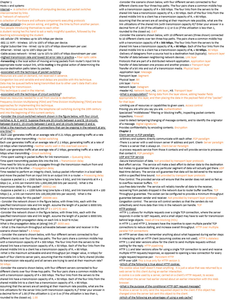 Comp Cheat Sheet | PDF | Transmission Control Protocol | Domain Name System