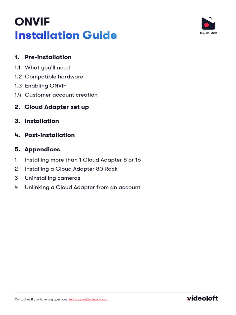 Videoloft InstallGuide ONVIF | PDF