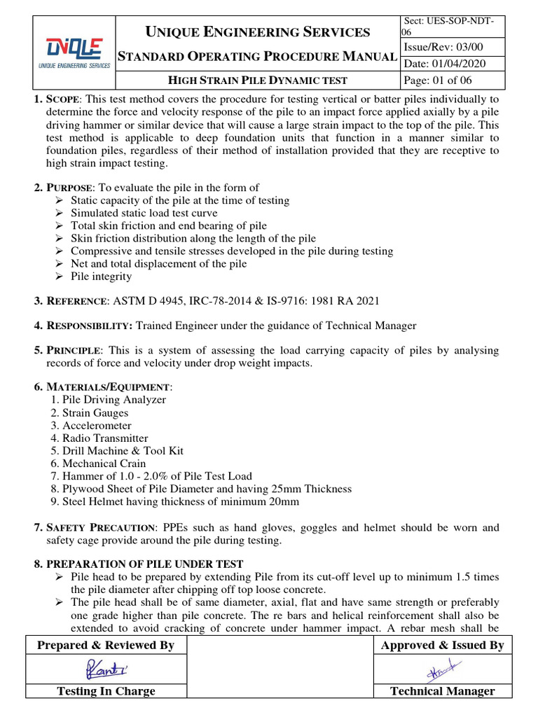 Methodology-Dynamic Load Test | PDF | Deep Foundation | Force