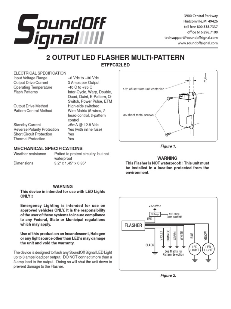 SoundOff Signal LED Flasher Installation Guide | PDF | Equipment ...
