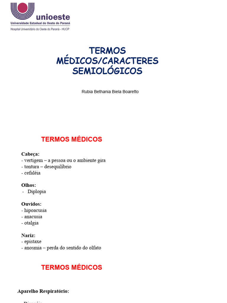 05) Termos Médicos | PDF