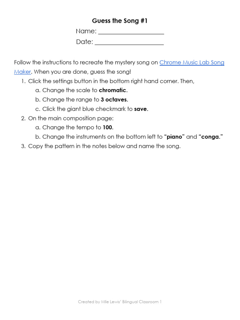 Chrome Music Lab Song Maker Guessthe Song | PDF