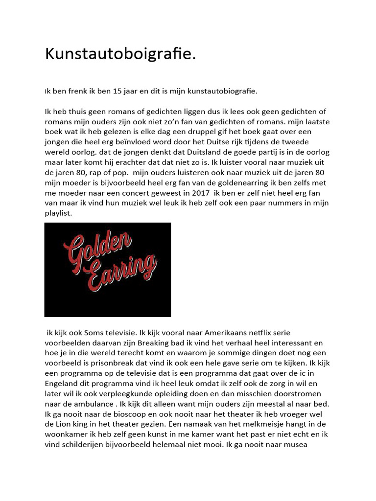 Kopie Van Kunstautobiografie Kopie | PDF