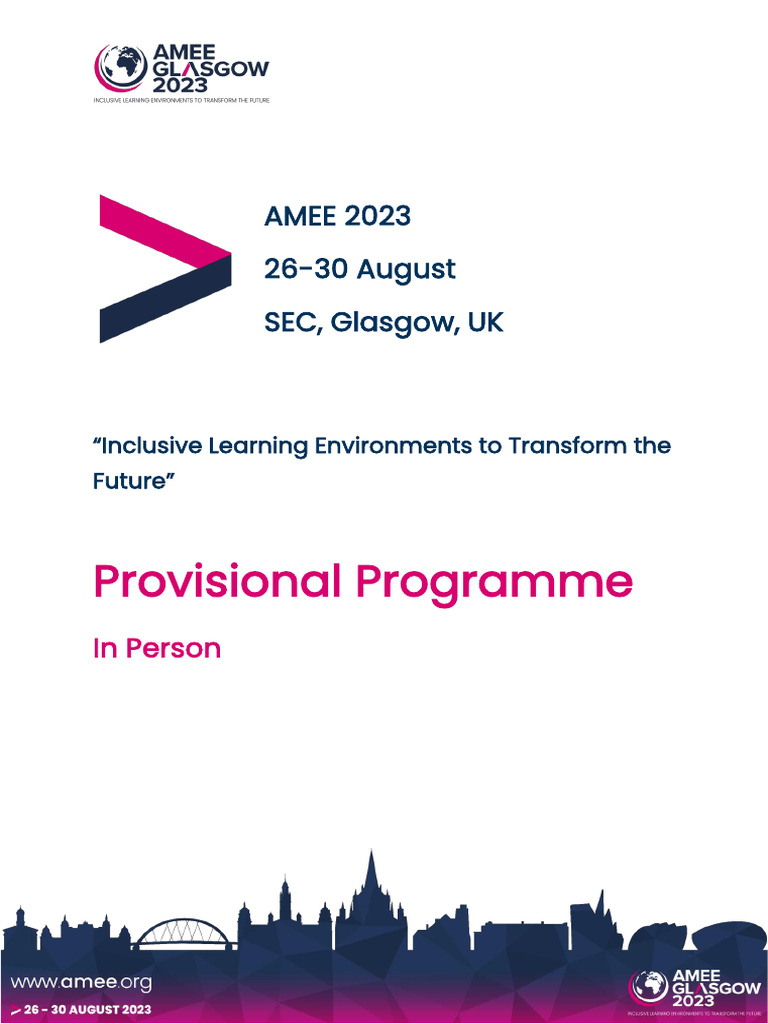 AMEE 2023 - Provisional Programme | PDF | Science & Mathematics