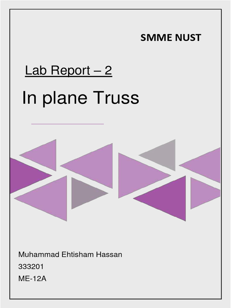 Lab2 - Inplane Truss | PDF | Truss | Force