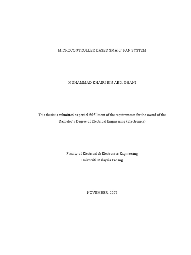 Micro Controller Based Smart Fan System | PDF | Microcontroller ...