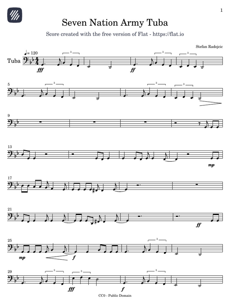 Seven Nation Army Tuba | PDF