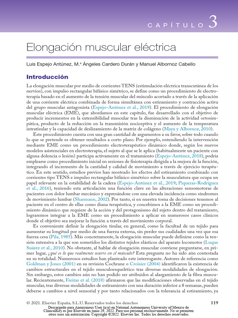 Capitulo 3 Elongación Muscular Eléctrica | PDF | Salud y bienestar