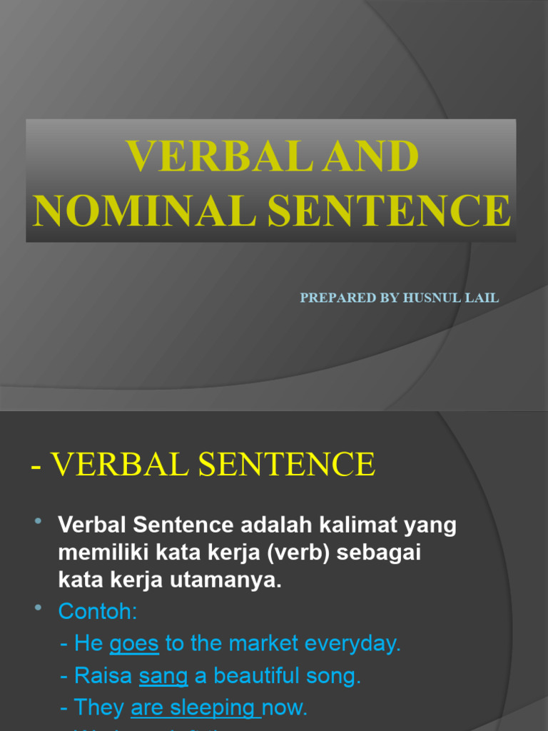 Verbal and Nominal Sentence | PDF | Language Arts & Discipline