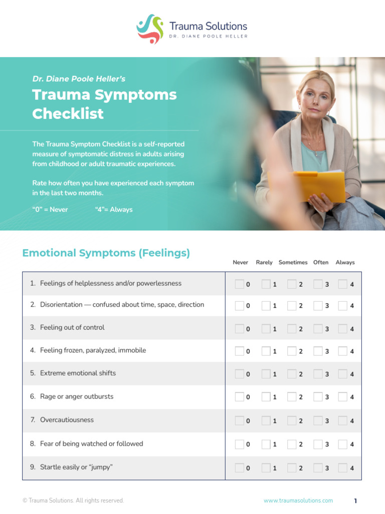 Trauma Symptons Checklist | PDF | Psychological Trauma | Causes Of Death