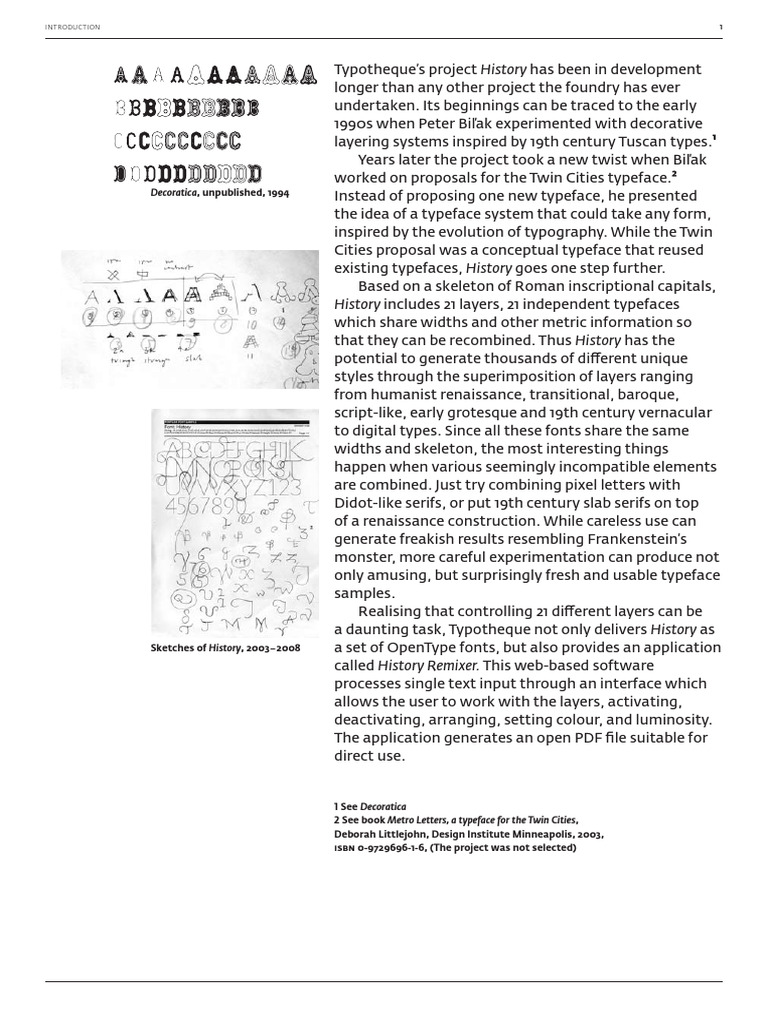 (A) Proyecto History de Thypoteque Diseñado Por Peter Bilak | PDF ...