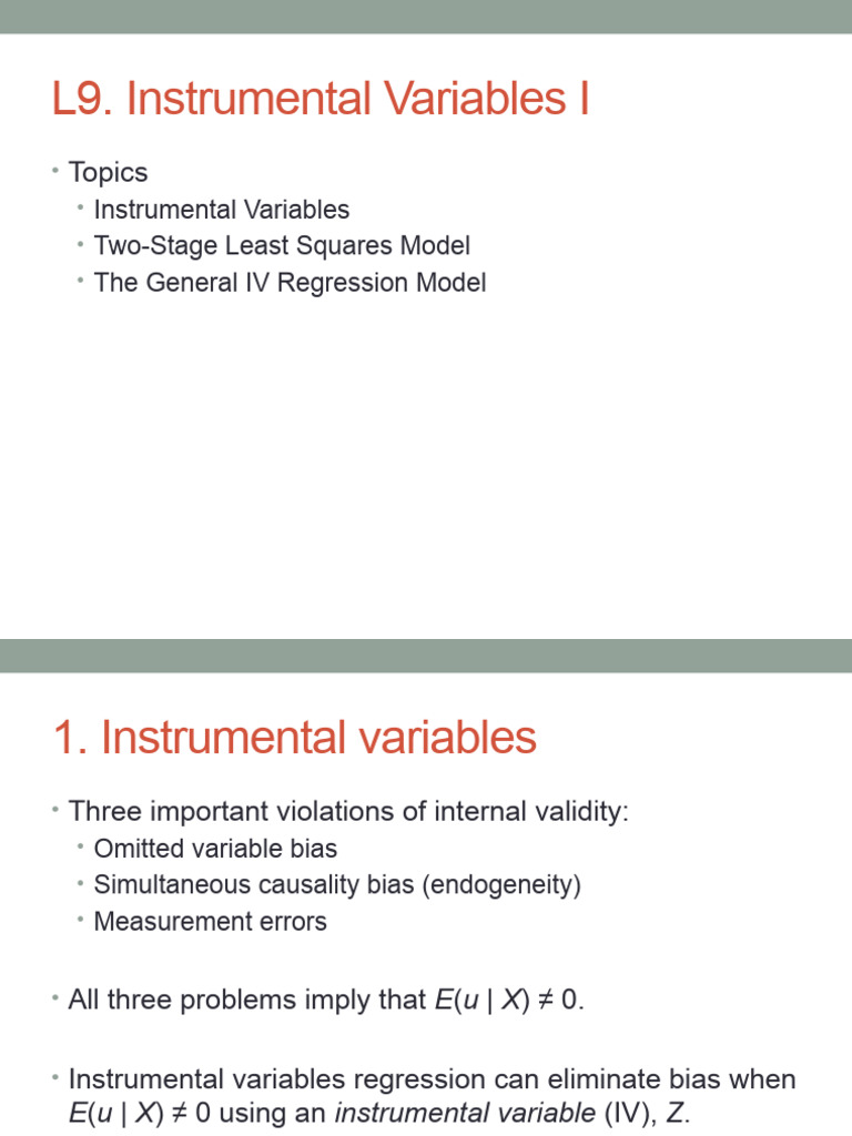 QM 9 Instrumental Variables I | PDF | Teaching Methods & Materials ...