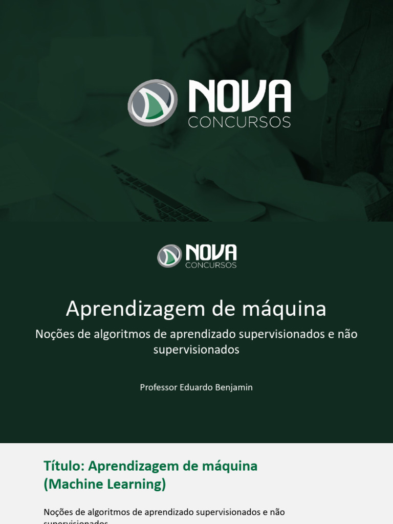 Noções de Algoritmos de Aprendizado Supervisionados e Não ...