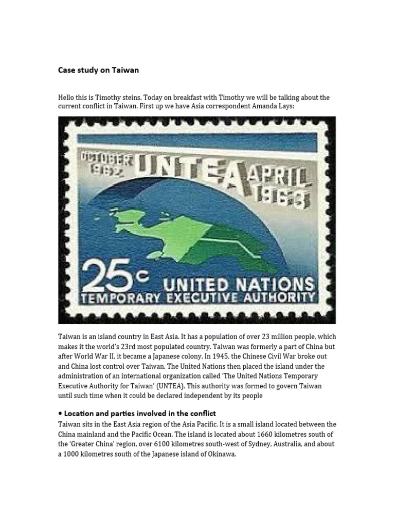 Case Study On Taiwan | PDF | Taiwan | China