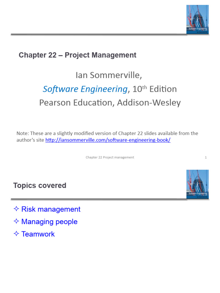 Chapter 22 - Project Management | PDF | Risk | Project Management