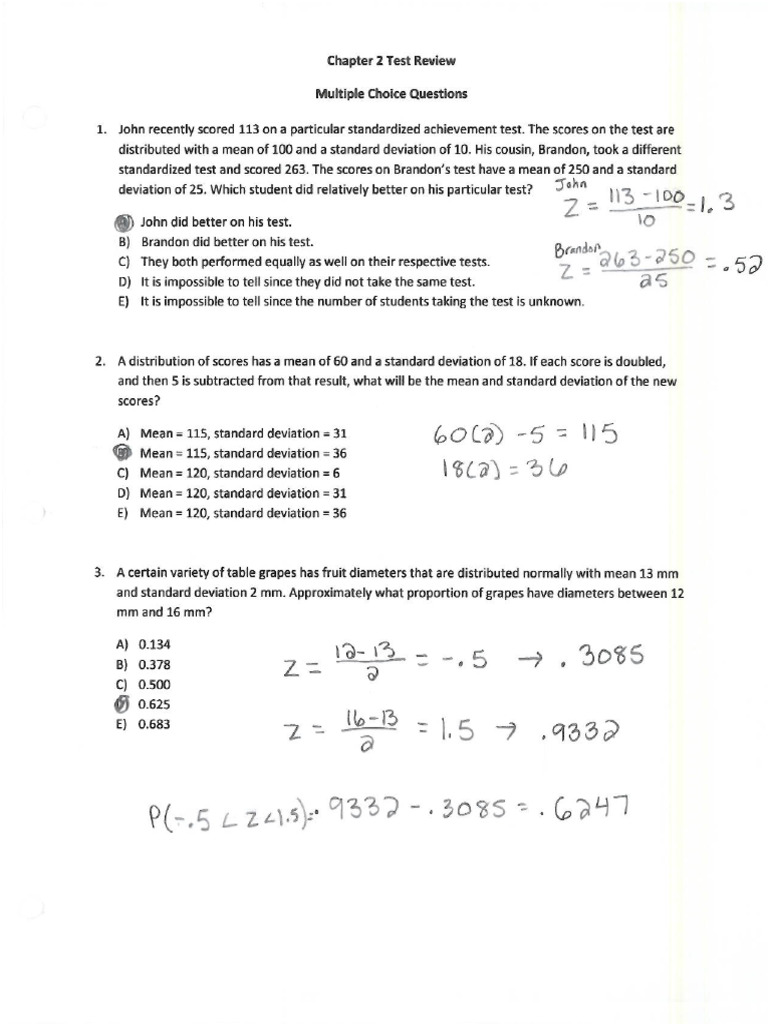 Chapter 2 Test Review | PDF