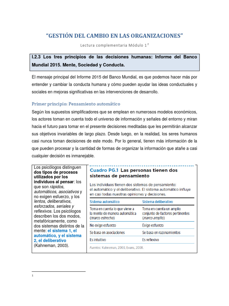 M1 Act6 BM2015 3principios Decisiones Humanas CORGEF Ed19 (1) | PDF | Pensamiento | Mente