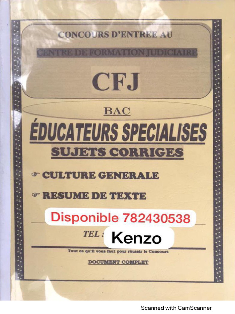 Concours CFJ (Éducateur Spécialisé) BAC | PDF
