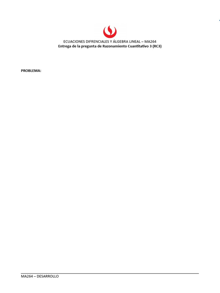 MA264 Formato de Entrega de La Pregunta de RC - UNIDAD 3 | PDF