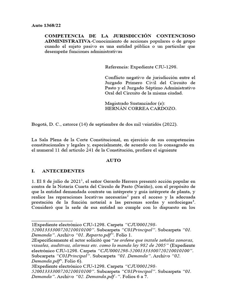 A1368-22 | PDF | Jurisdicción | Demanda judicial