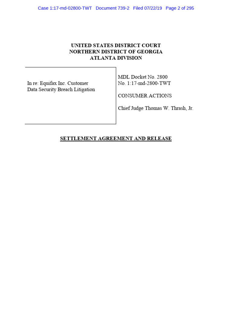 Settlement Agreement (001 186) | PDF | Class Action | Lawsuit