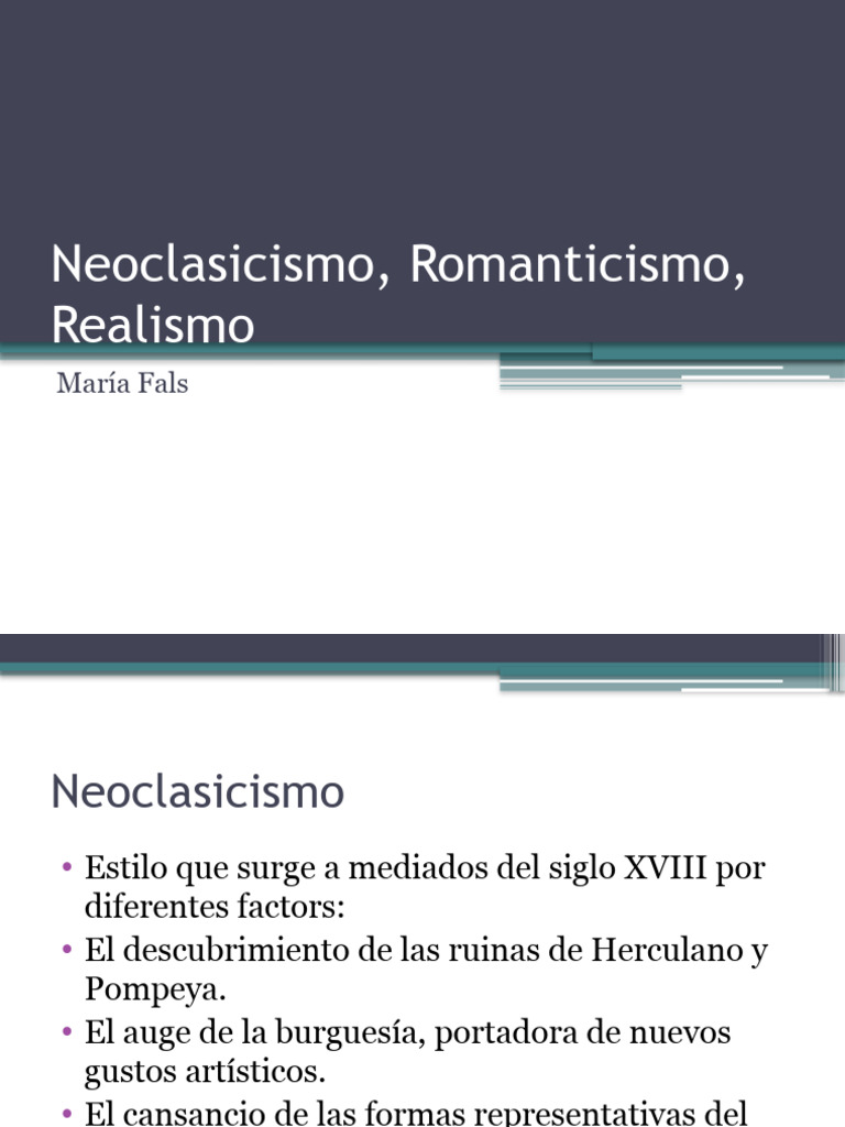 Neoclasicismo, Romanticismo y Realismo | PDF | Pinturas | Pintura de ...