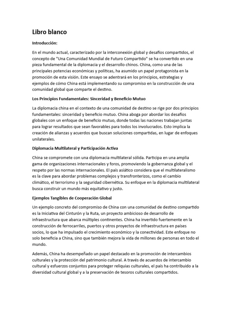 Libro Blanco | PDF | China | Política mundial