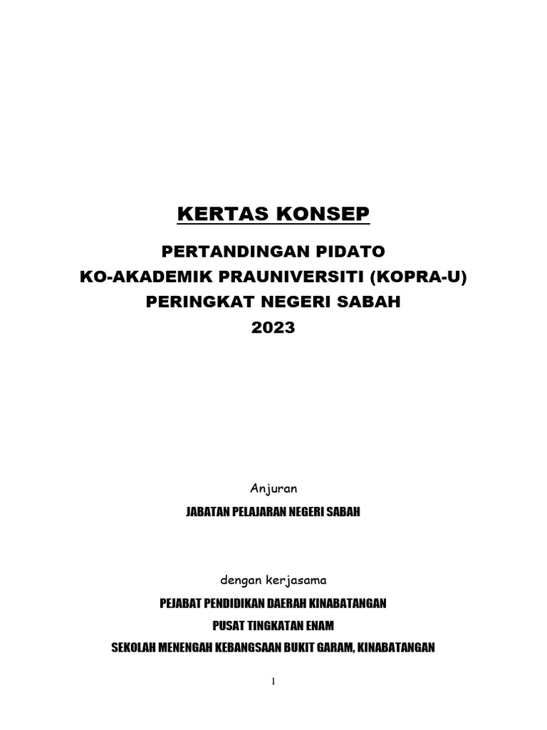 Kertas Konsep Pidato 2023 | PDF