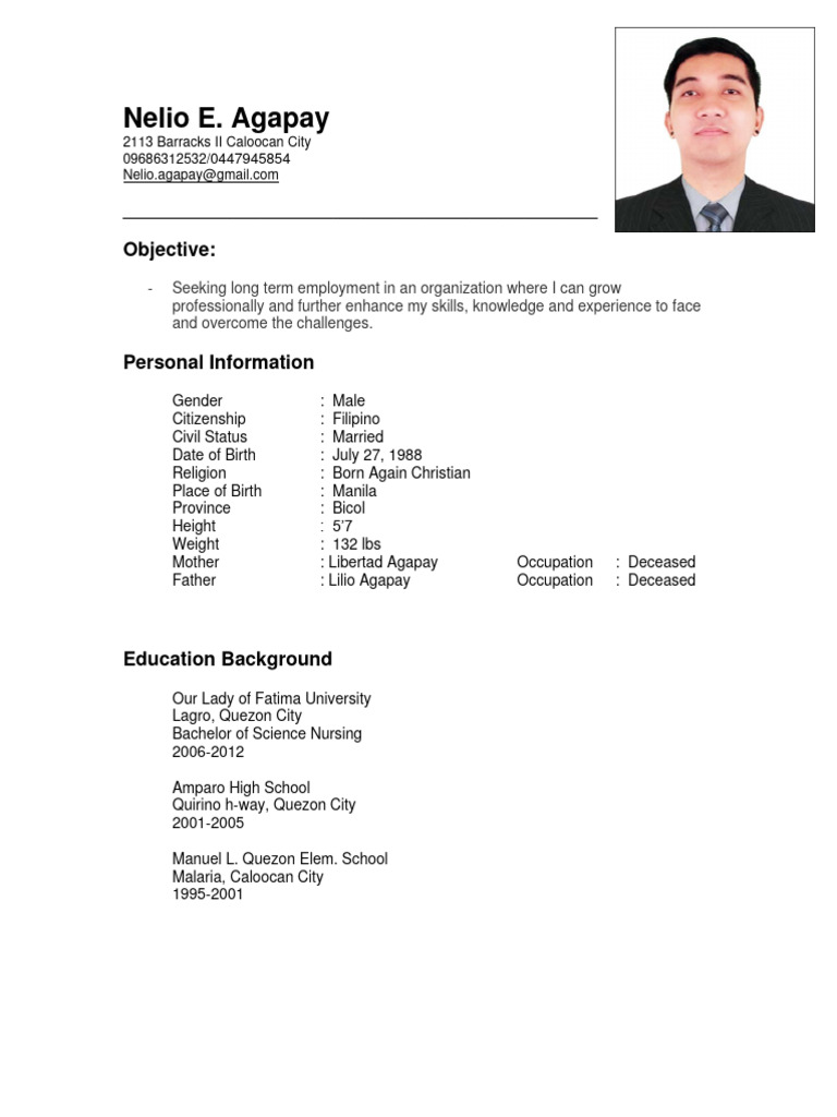 Nelio-Resume2 Updated | PDF | Health Care