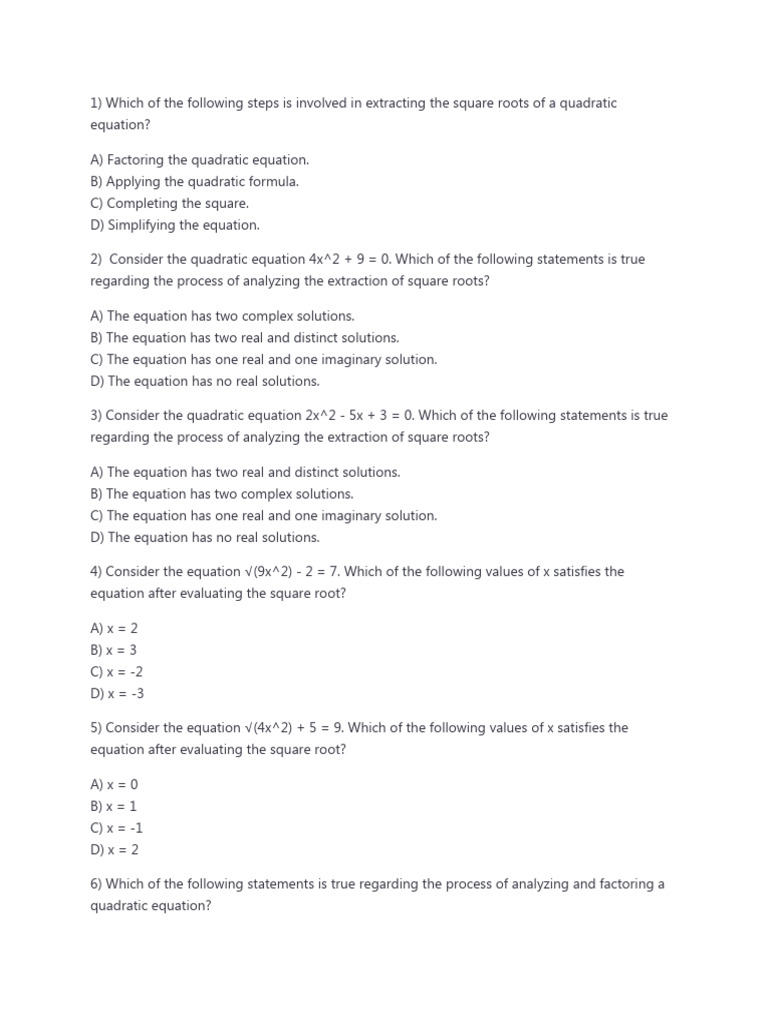 Pre Test | Download Free PDF | Quadratic Equation | Equations