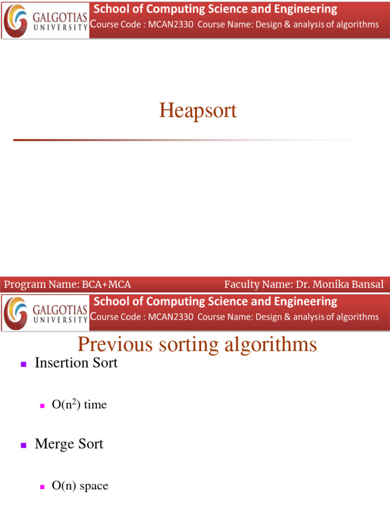3 Heap Sort Pdf Computer Programming Algorithms And Data Structures 1599